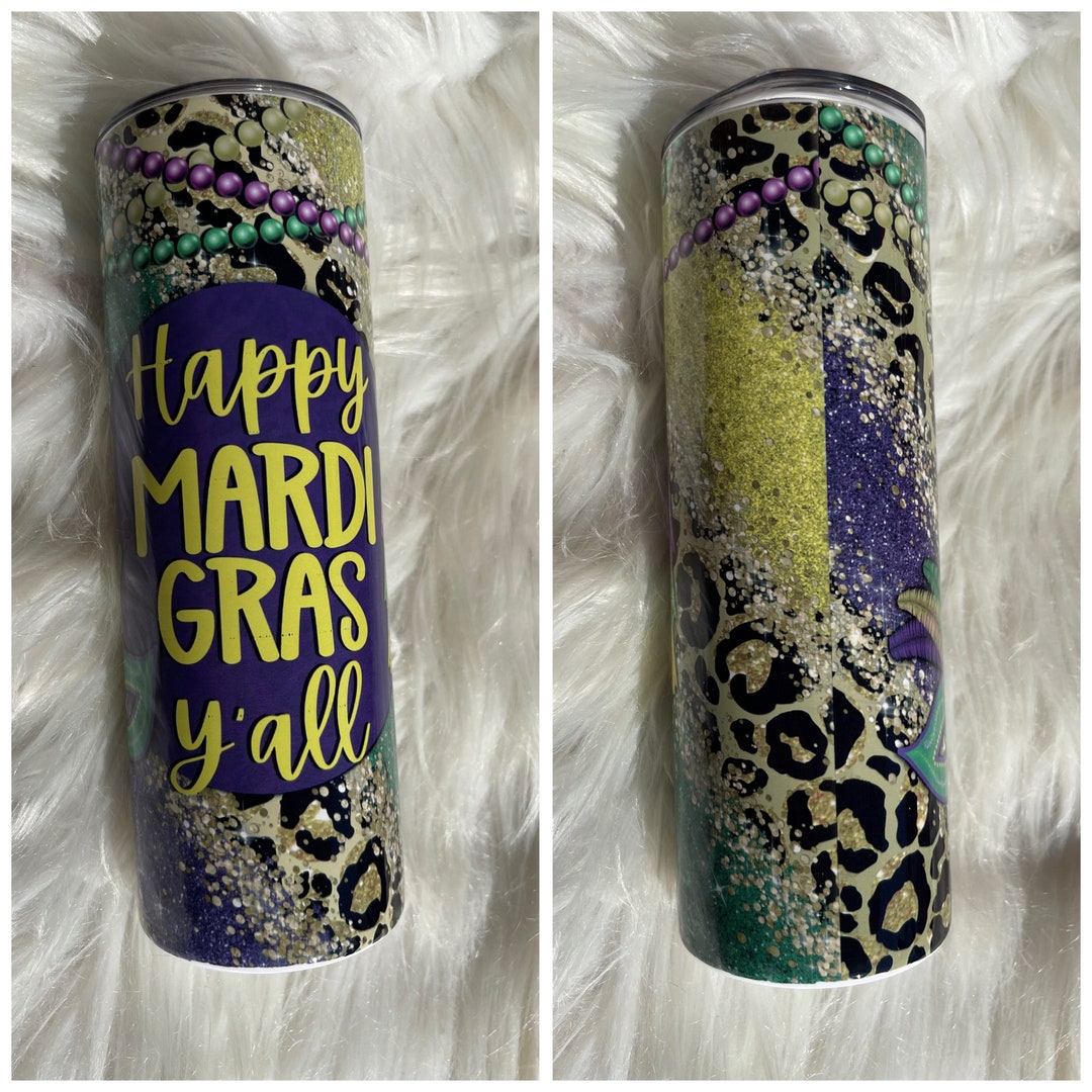 One Custom Happy Mardi Gras Yall Sublimated Tumbler - Etsy