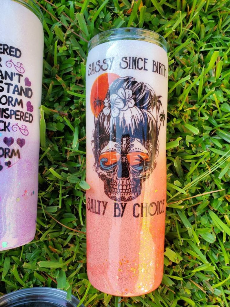 One Custom Tumbler Glitter Flocking Fabulous Flamingo - Etsy