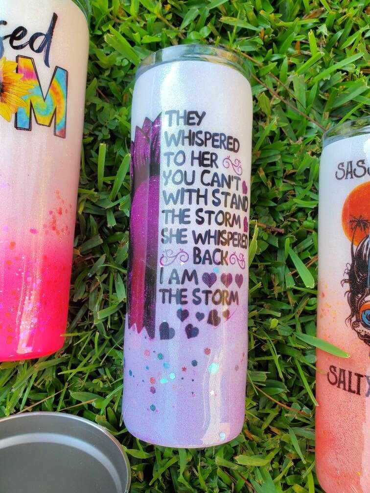 One Custom Tumbler Glitter Flocking Fabulous Flamingo - Etsy