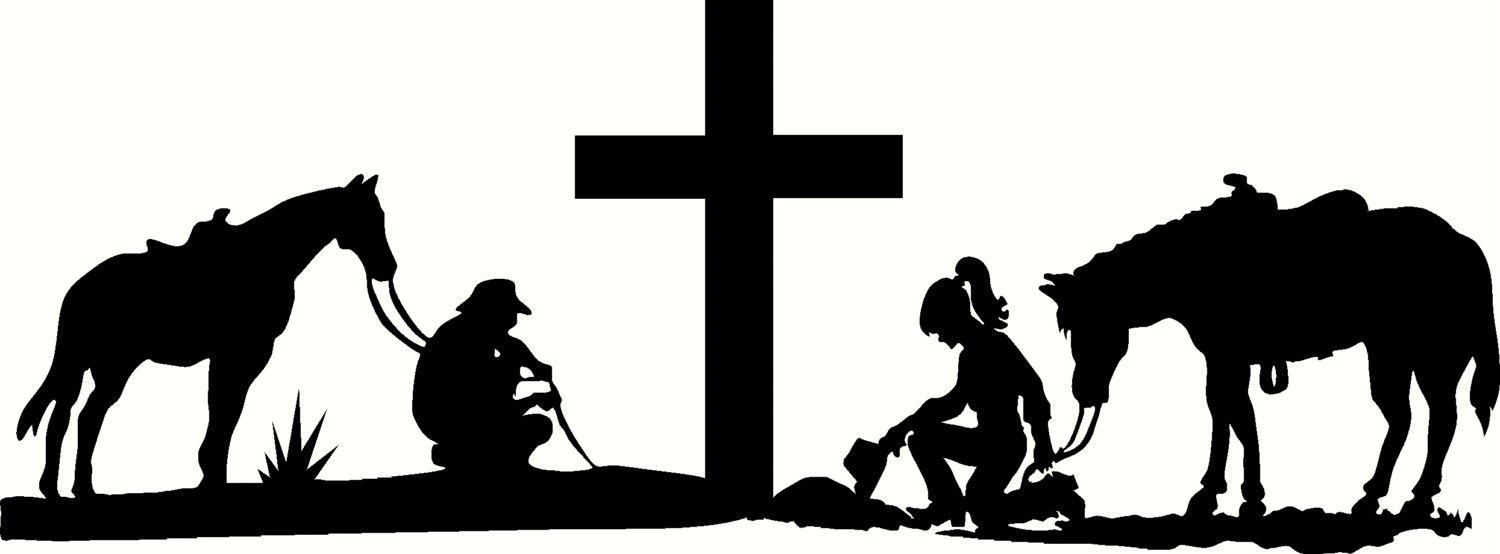 Vaquero y vaquera orante cerca de Cross - Etsy España