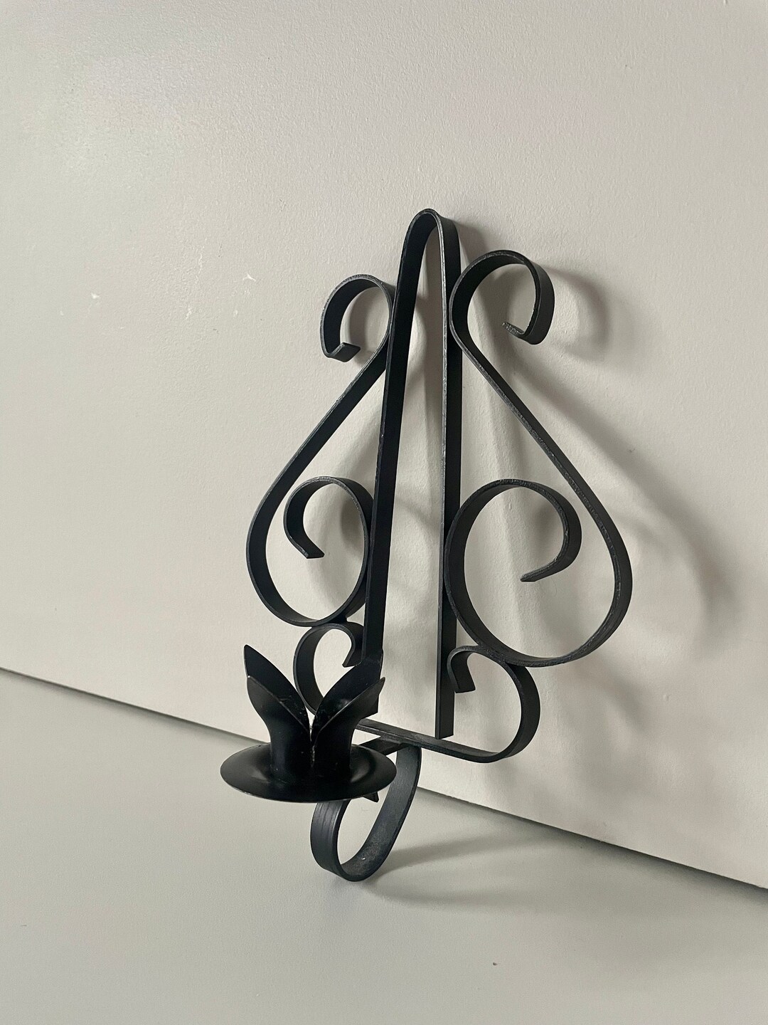 Vintage Spanish Squiggle Wrought Iron Wall Sconce Candelabra Candle ...