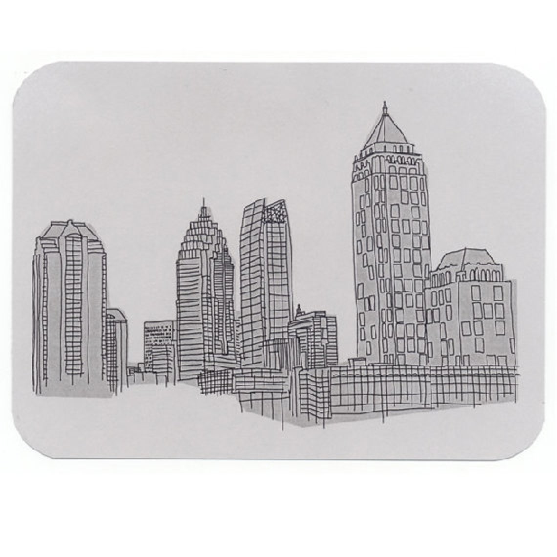 Atlanta Postcards, Landmark Drawings, ATL Buildings, Souvenir, Gifts - Etsy
