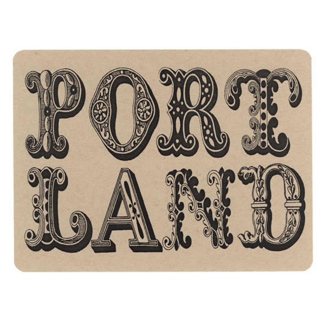 5 Postcards, Portlandia, Vintage Lettering, PDX - Etsy