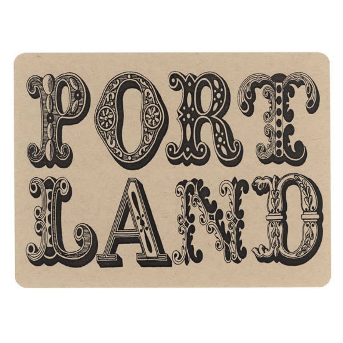 5 Postcards, Portlandia, Vintage Lettering, PDX - Etsy