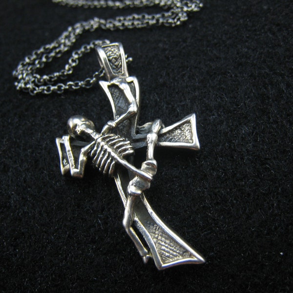 Skeleton Cross Necklace - Etsy