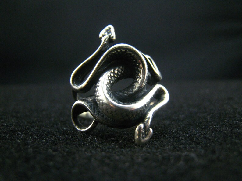 The Double Snake Nestbali Sterling Silver Ring - Etsy