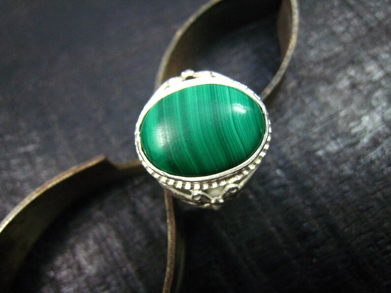 Genuine Malachite Gemstone Ring Natural Green Banded Gems - Etsy