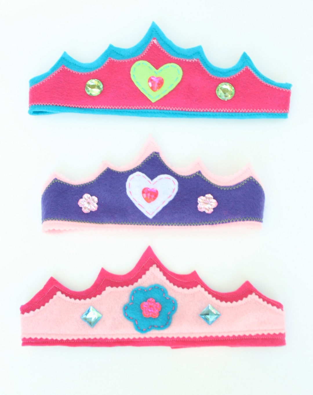 Felt Princess Crown-perfect Christmas Gift-heart Flower Crown-customize ...