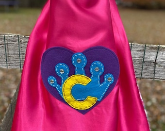 Princess Girl's Super Hero Kid's Cape, Monogram Princess Cape ...