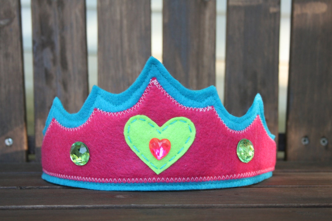 Felt Princess Crown-perfect Christmas Gift-heart Rhinestone Crown ...
