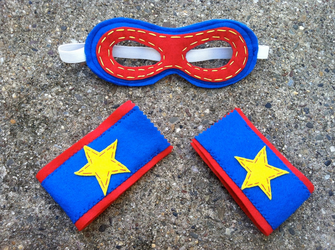 Superhero Mask and Cuff Set - Etsy