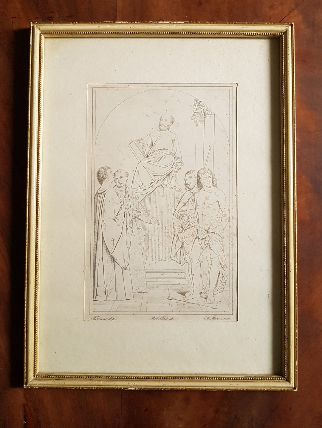 Antique Italian Engraving, Lithograph With Frame - Etsy