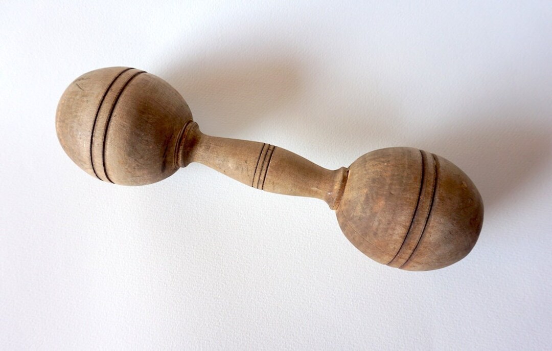 Vintage Wood Exercise Dumbell, Barbel, Hand Weight - Etsy