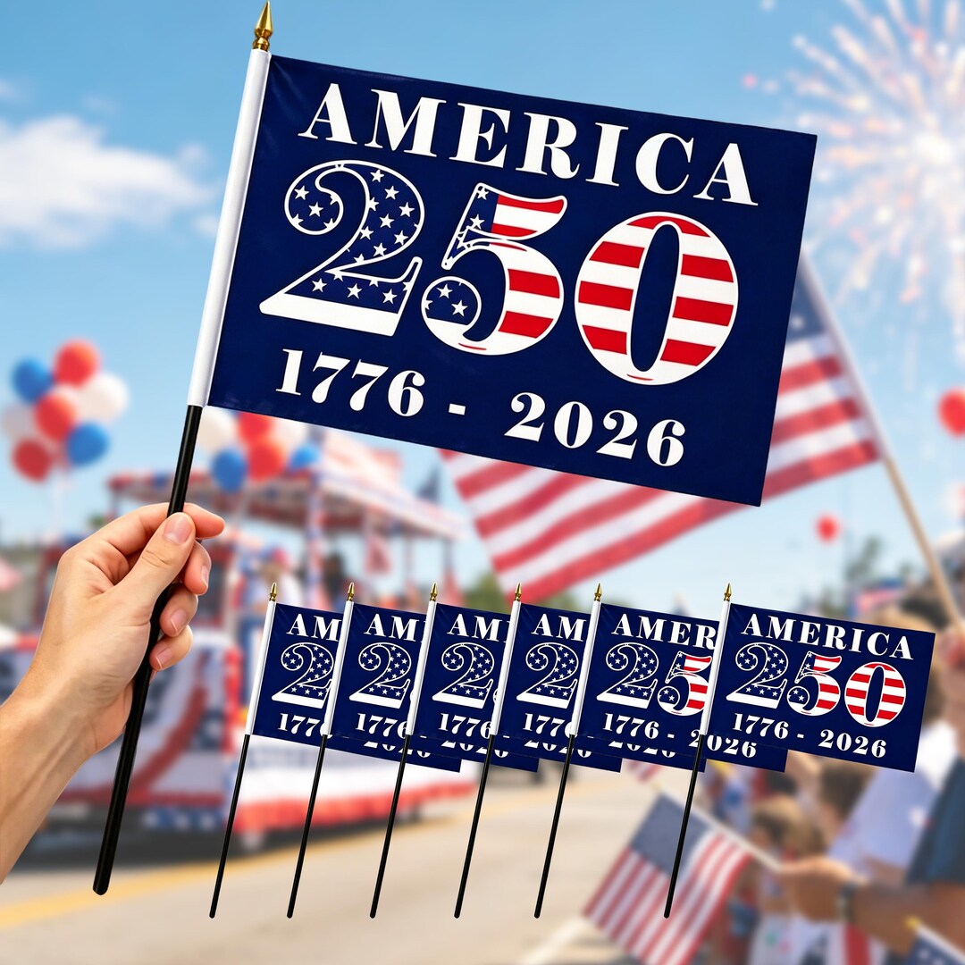 20pcs America 250 Handheld Flag 1776–2026, 250th Birthday Patriotic ...