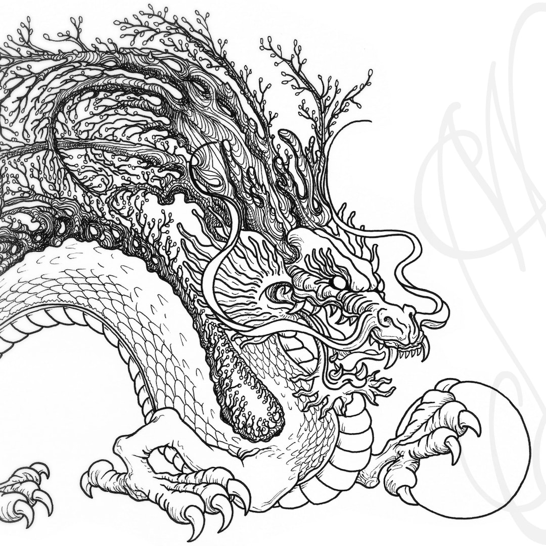 Martinefa's Original Drawing "dragon De Bois" (“wooden Dragon”) - Big ...