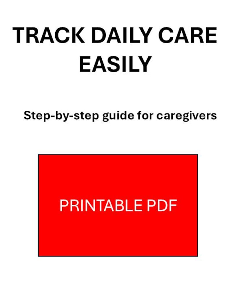 Daily Care Log Printable PDF, Caregiver Notes Tracker, Senior Care ...