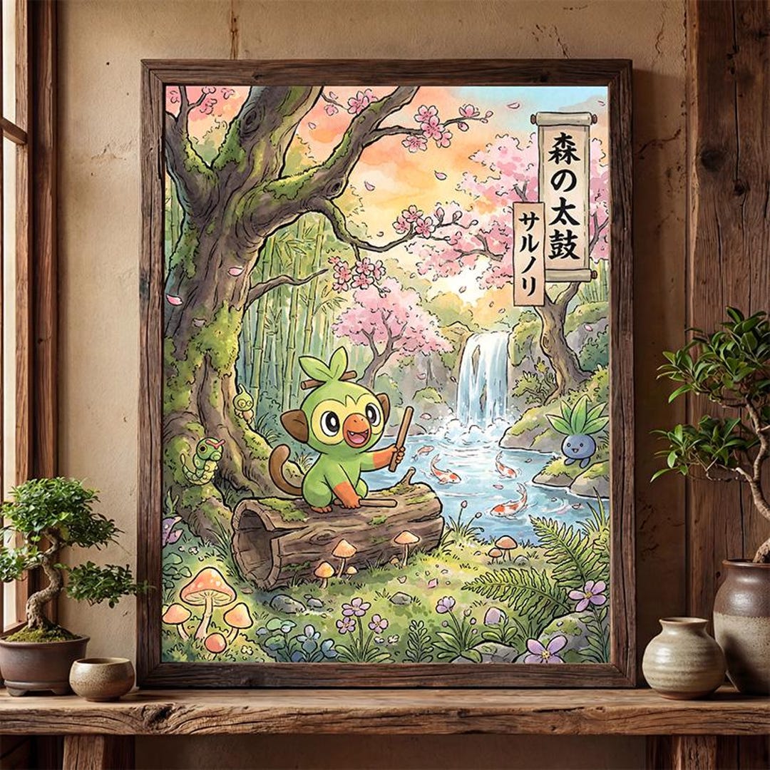 Grookey Poster – Pokemon Inspired Wall Art Print Decor (digital ...