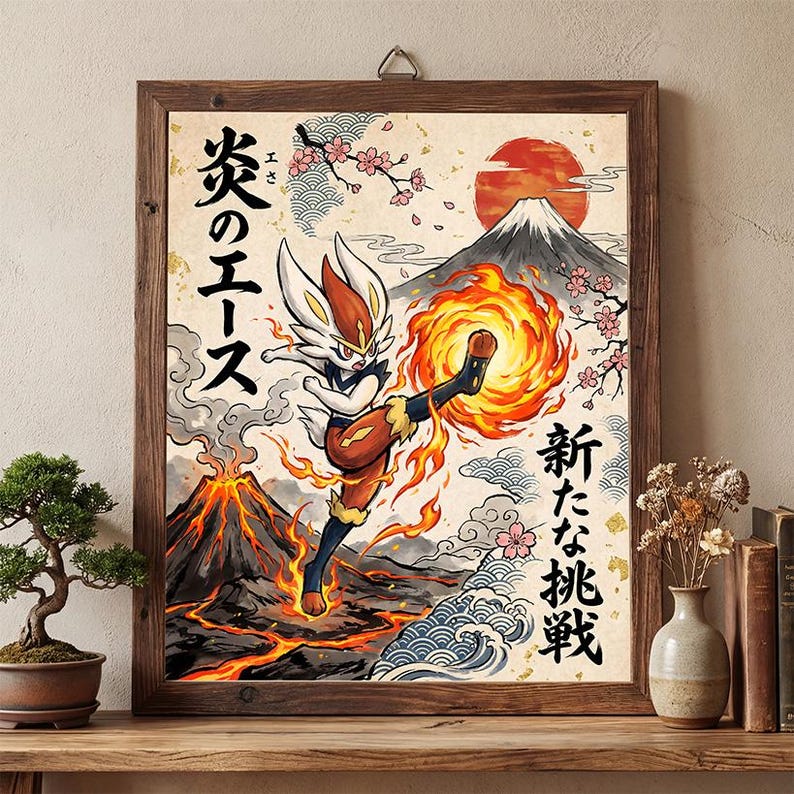 Cinderace Poster – Pokemon Inspired Wall Art Print Decor (digital ...