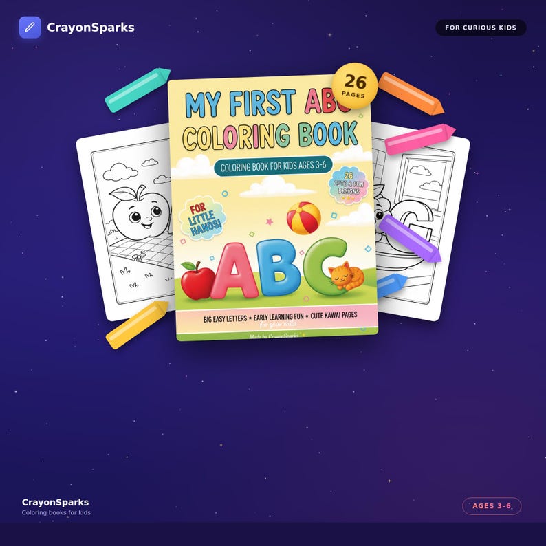 My First ABC Coloring Book | Learn Letters A-Z, Ages 3-6 (printable PDF ...