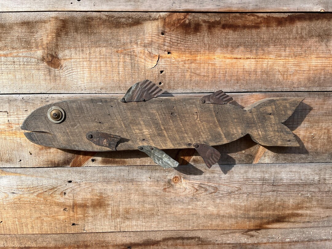 Reclaimed Barn Wood Fish Folk Art Wall Hanging - Etsy