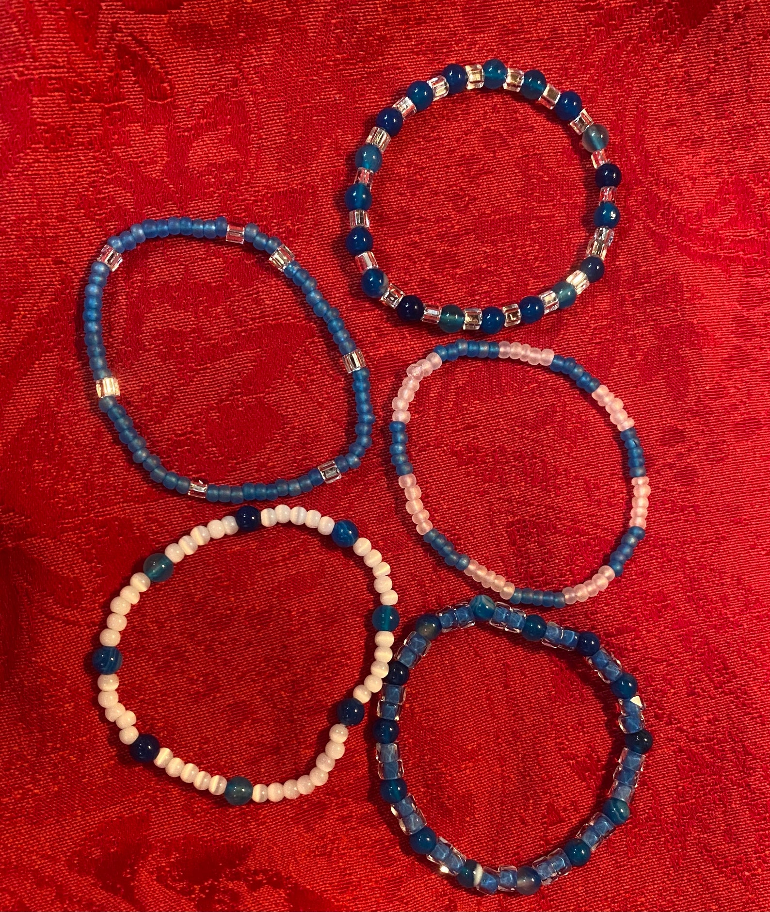 Shades of Blue Stackable Stretch Bracelet - Etsy