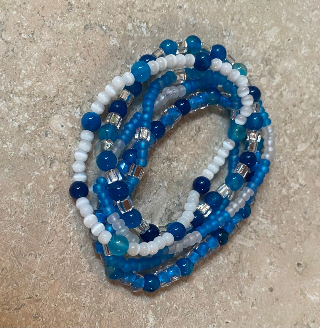 Shades of Blue Stackable Stretch Bracelet - Etsy