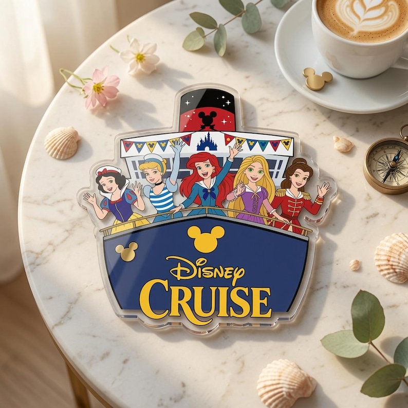Custom Disney Princess Acrylic Magnet, Disney Cruise Fridge Magnet ...