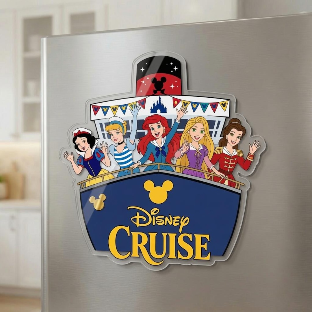 Custom Disney Princess Acrylic Magnet, Disney Cruise Fridge Magnet ...