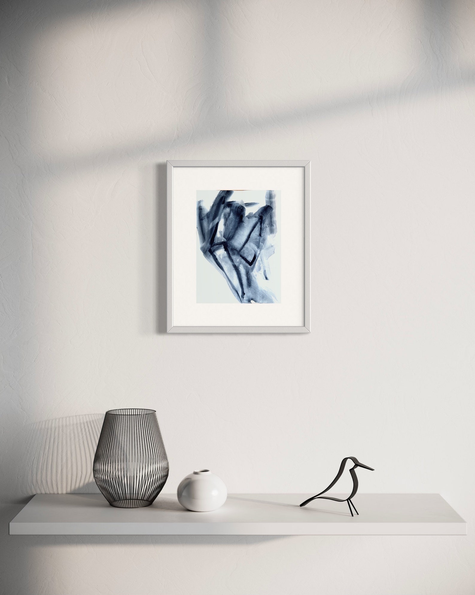 Indigo Sails, Original Watercolor Abstract a Indigo Colored Watercolor ...