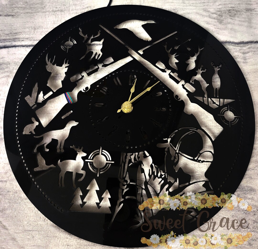 Handmade Clock, Wall Clock, Deer Clock, Hunter Clock, Deer Decor ...