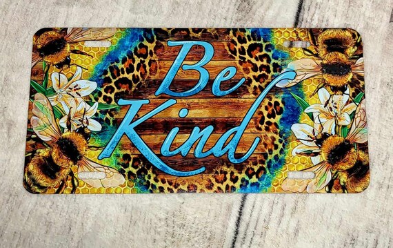 Be Kind Honeybee License Plate Be Kind Car Tag Be Kind - Etsy