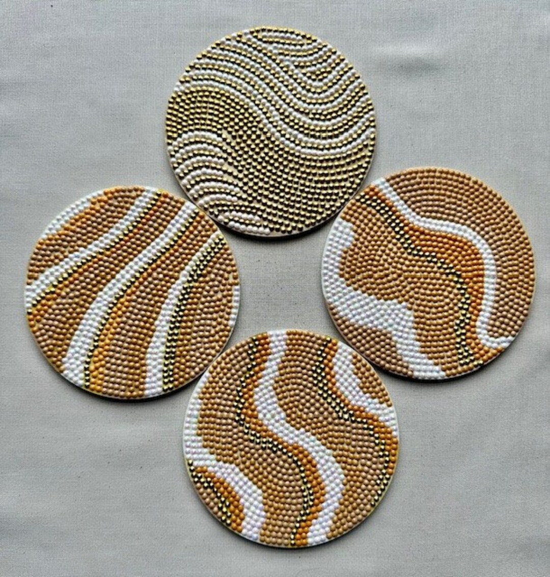 Diamond Art Coasters - Set of 4 Sand Waves Patterns - Etsy