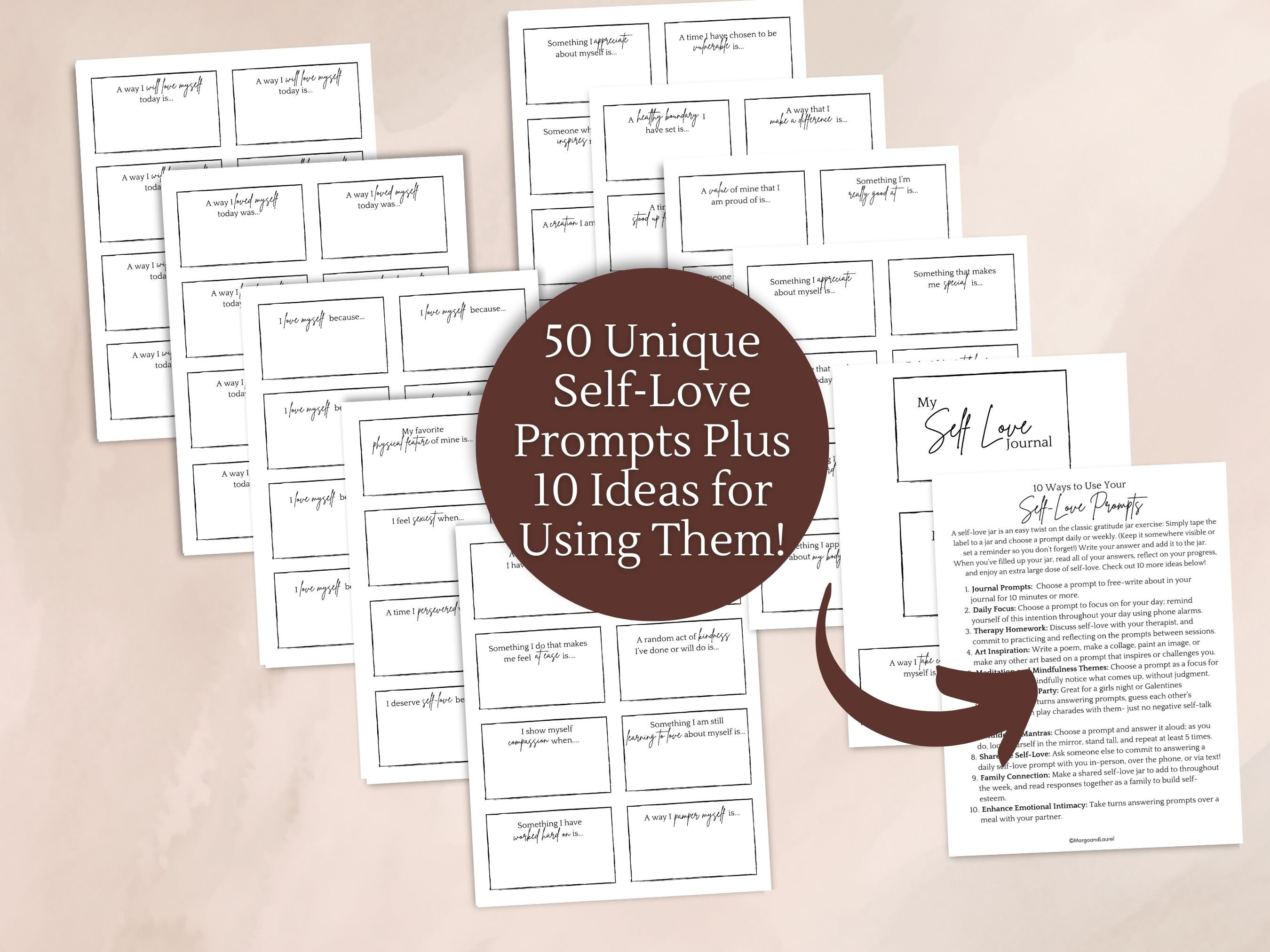 Printable Self Love Prompts | Journal Prompts for Self Love, Galentines ...