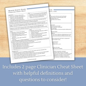 Mental Status Exam Therapy Form | Therapy Notes, MSE Therapist Cheat ...