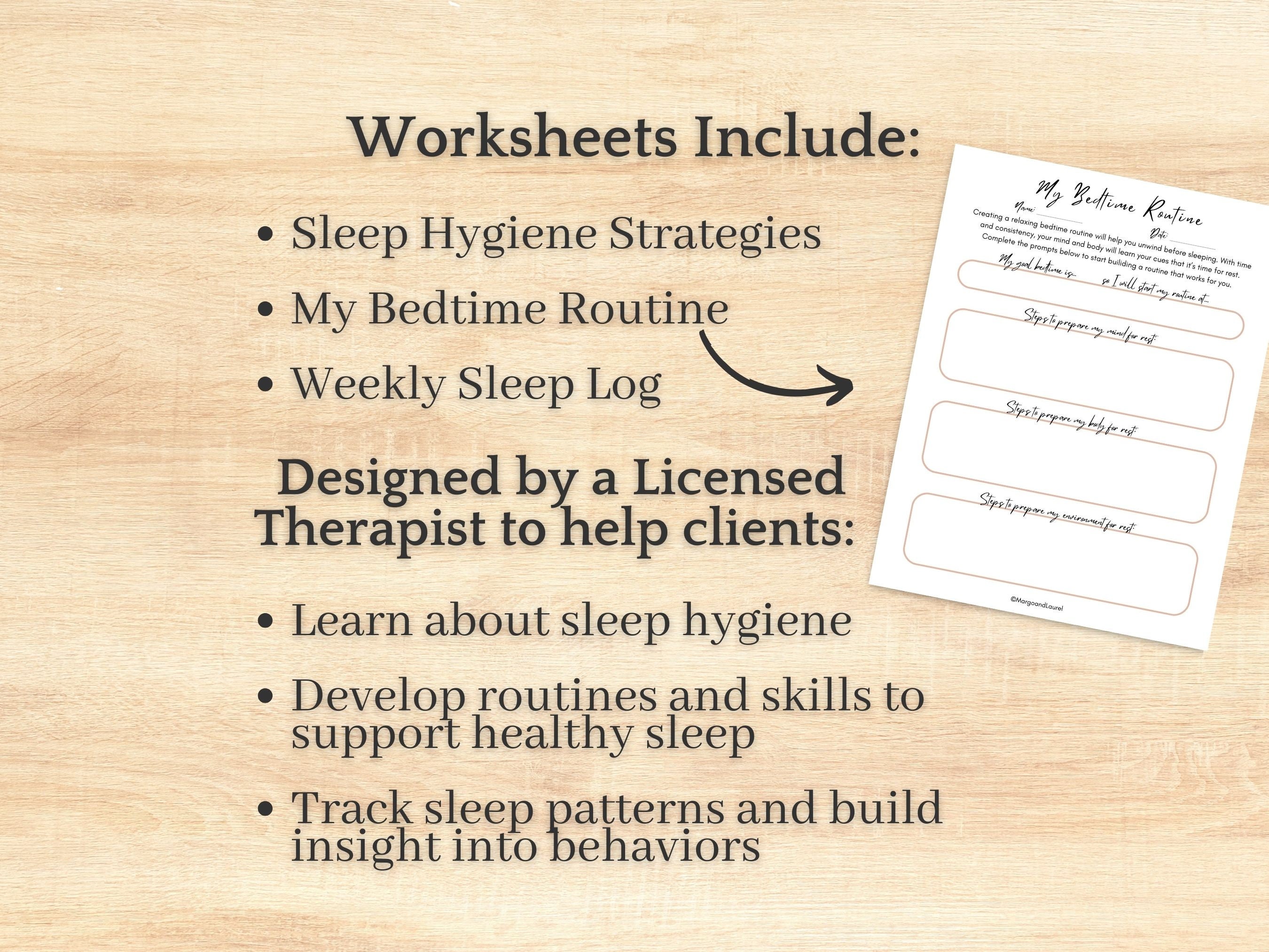 Sleep Diary Therapy Worksheets | Sleep Hygiene Therapist Worksheet ...