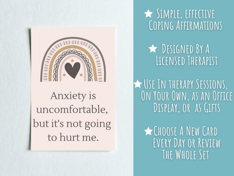 Printable Affirmation Cards for Anxiety Therapy Affirmations, Anxiety ...