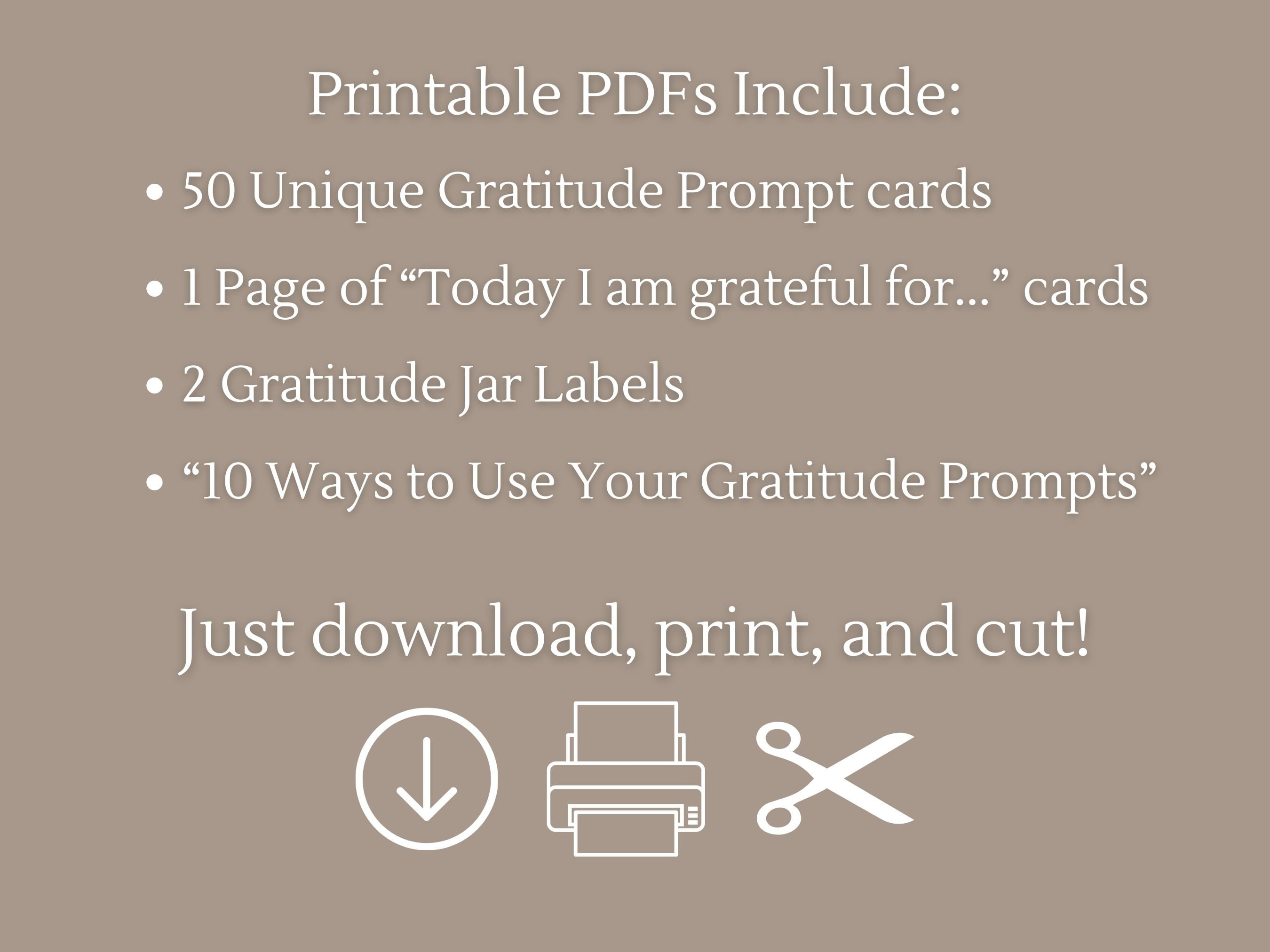Printable Gratitude Jar Kit | Gratitude Journal Prompts, Daily ...