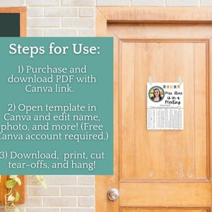 Editable School Counselor Door Sign Template With Coping Skills ...