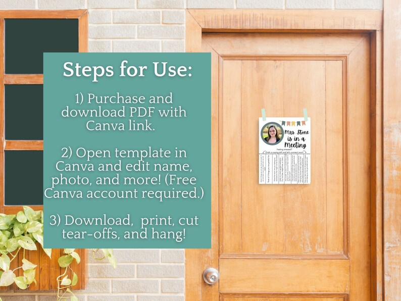 Editable School Counselor Door Sign Template With Coping Skills ...