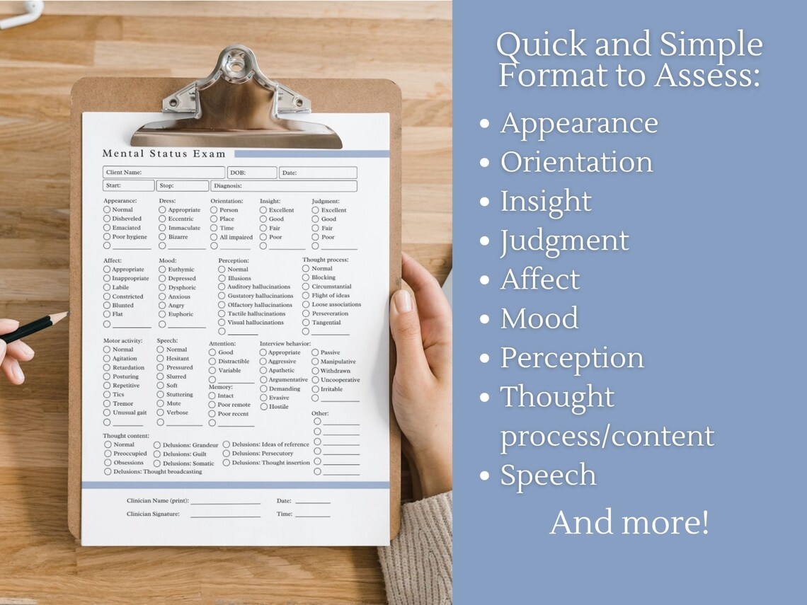 Mental Status Exam Therapy Form | Therapy Notes, MSE Therapist Cheat ...