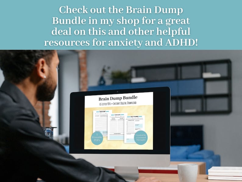 ADHD to Do List Printable Brain Dump Template, Anxiety Relief, Therapy ...