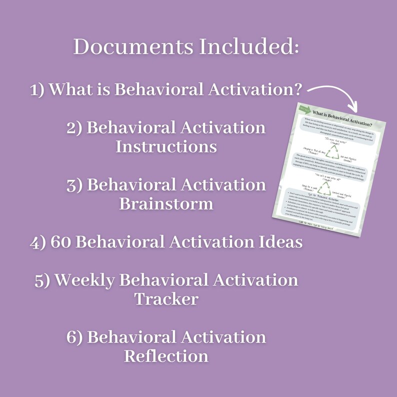CBT Therapy Worksheets for Behavioral Activation Therapist Worksheets ...
