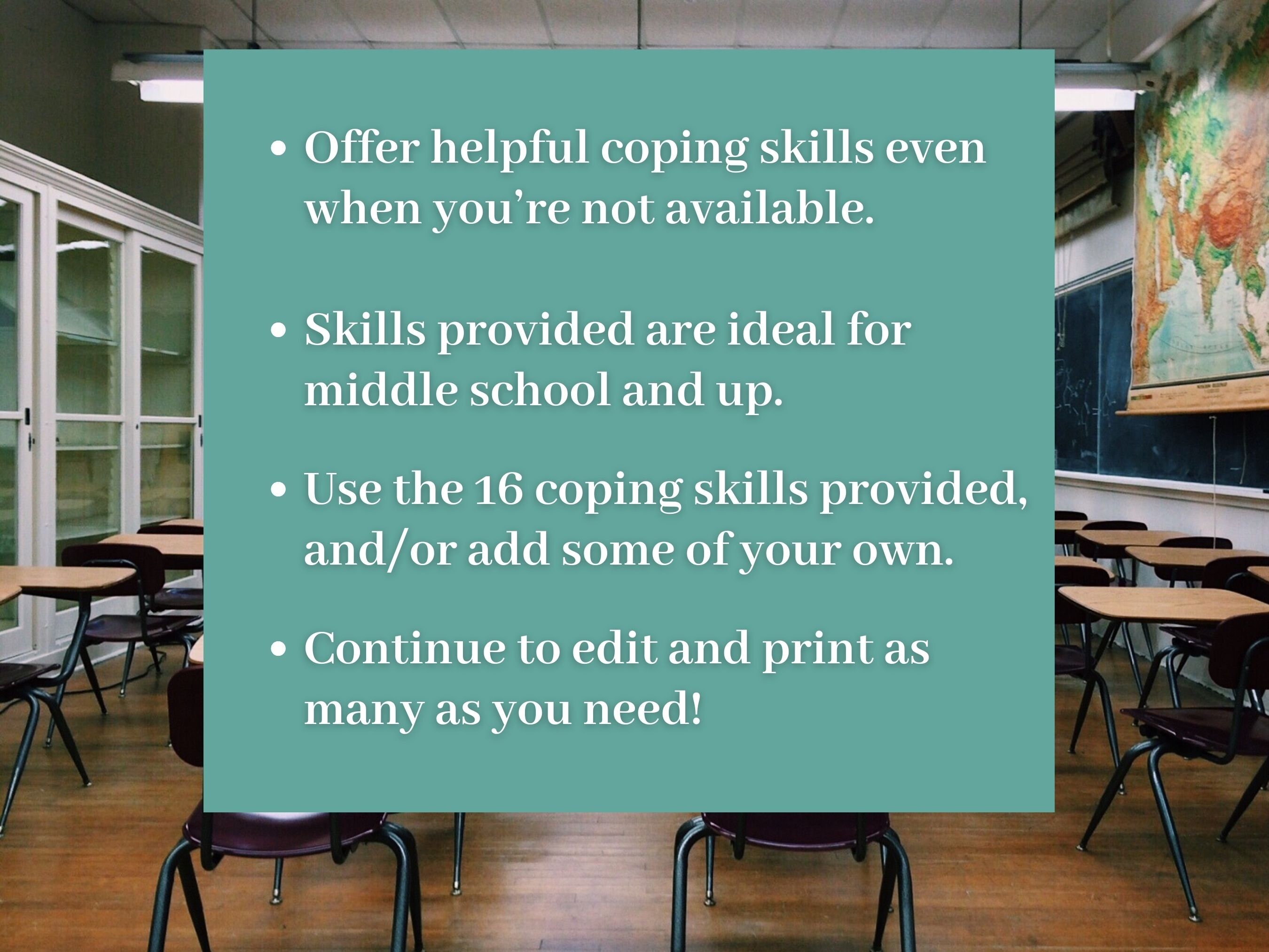 Editable School Counselor Door Sign Template With Coping Skills ...