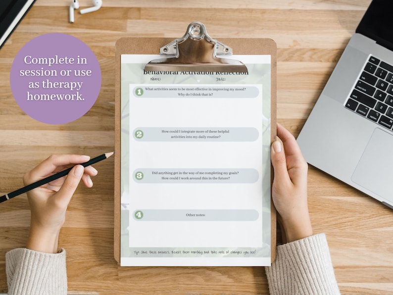 CBT Worksheets Behavioral Activation Therapist Worksheets | CBT Journal ...