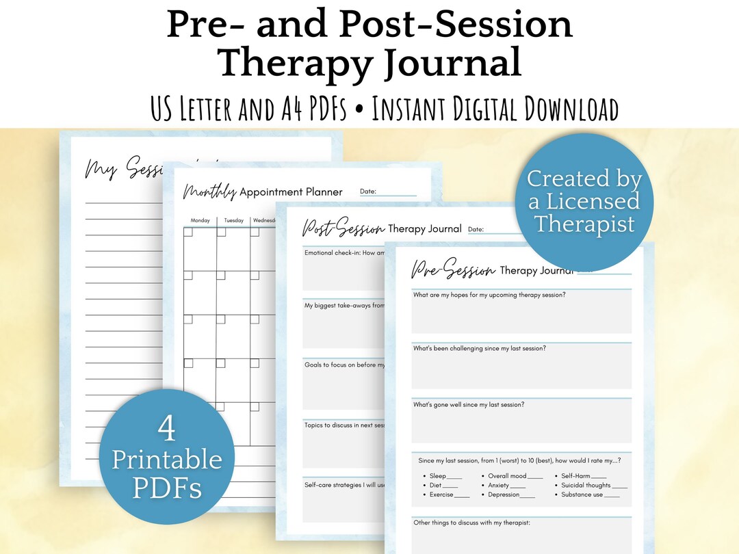 Printable Therapy Journal Worksheets | Therapy Notes for Clients ...
