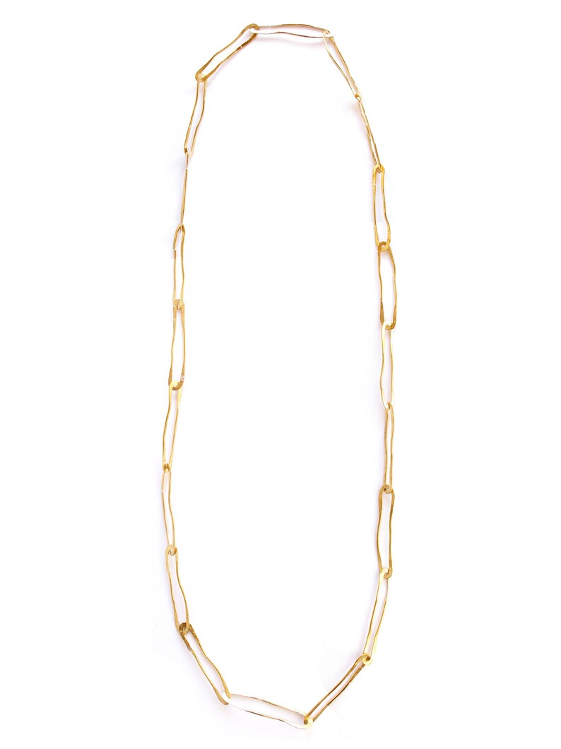 18kt Gold Plated Elongated Loops Necklace 3 Micron Heavy Plated Boho ...