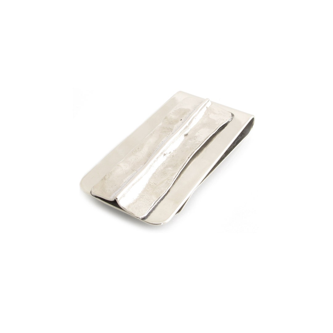 Hammered Silver Money Clip, Textured Money Clip, 25th Wedding ...