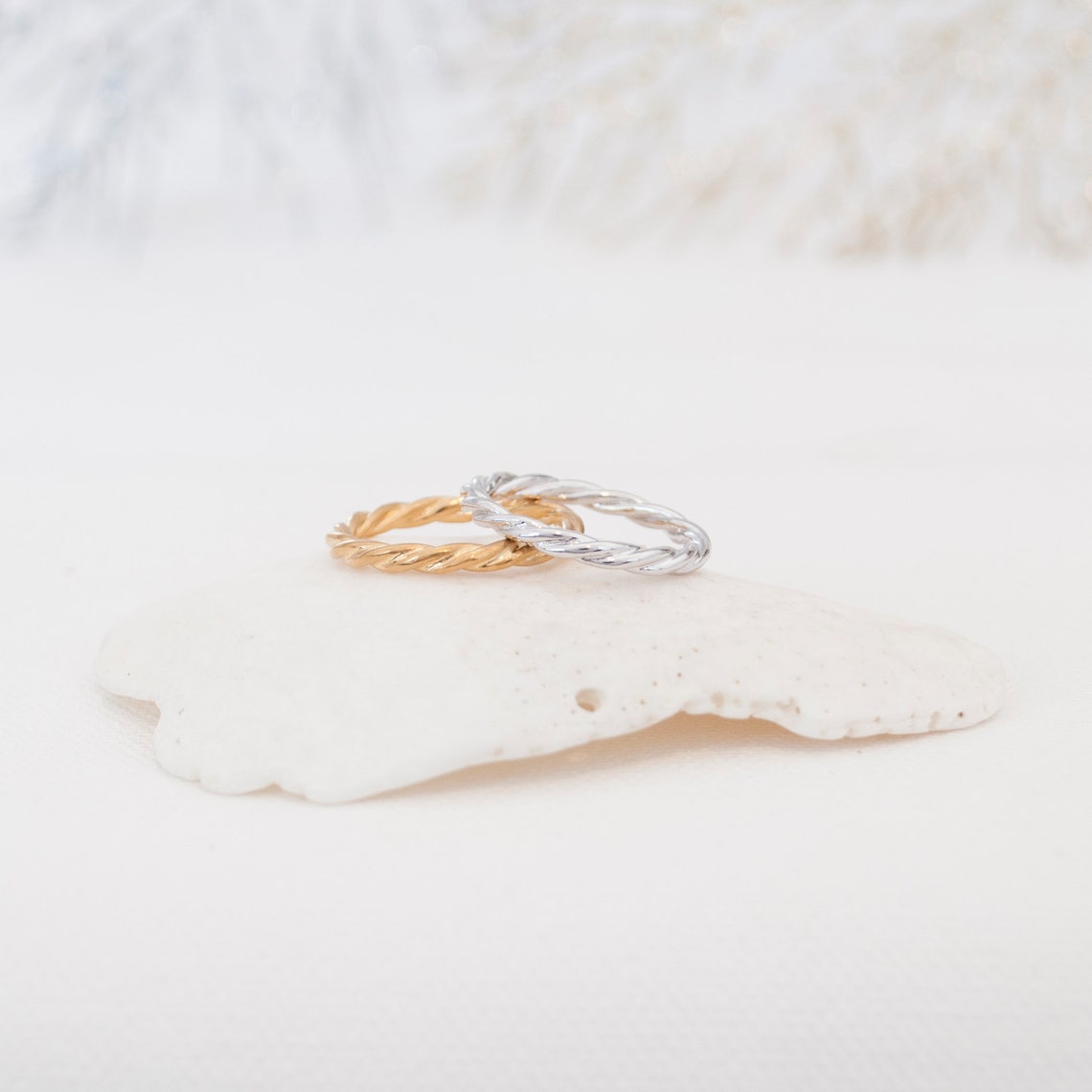 Twisted Gold Ring 18k Gold Ring Plated Stacking Gold Rings | Etsy