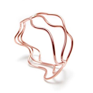 Mixed Metal Wire Wave Bangle Wavy Bangle Tri Metal Bangle - Etsy