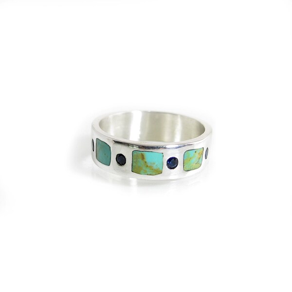 Blue Inlay Ring - Etsy
